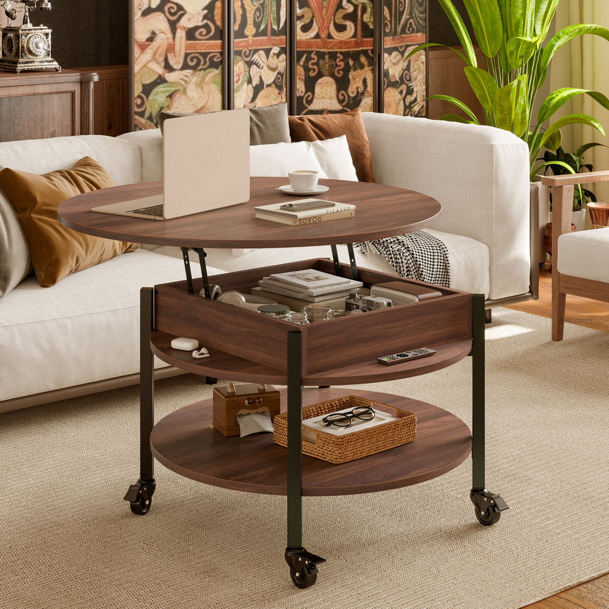 Gracie Oaks Torron Lift Top Coffee Tables ,Casters cocktail table & Reviews | Wayfair